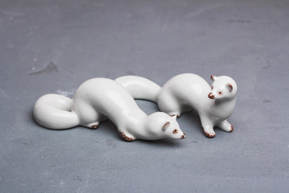 Stoat Figurine Soviet Vintage Porcelain Weasel Statue Easter - Etsy