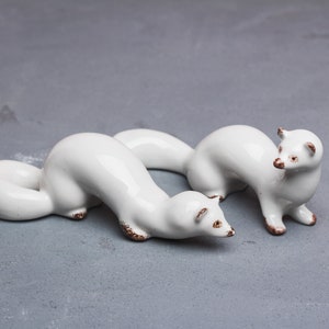 Stoat Figurine Soviet Vintage Porcelain Weasel Statue Easter Table ...