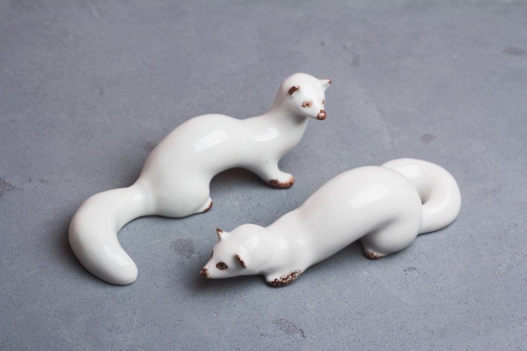 Stoat Figurine Soviet Vintage Porcelain Weasel Statue Easter Table ...