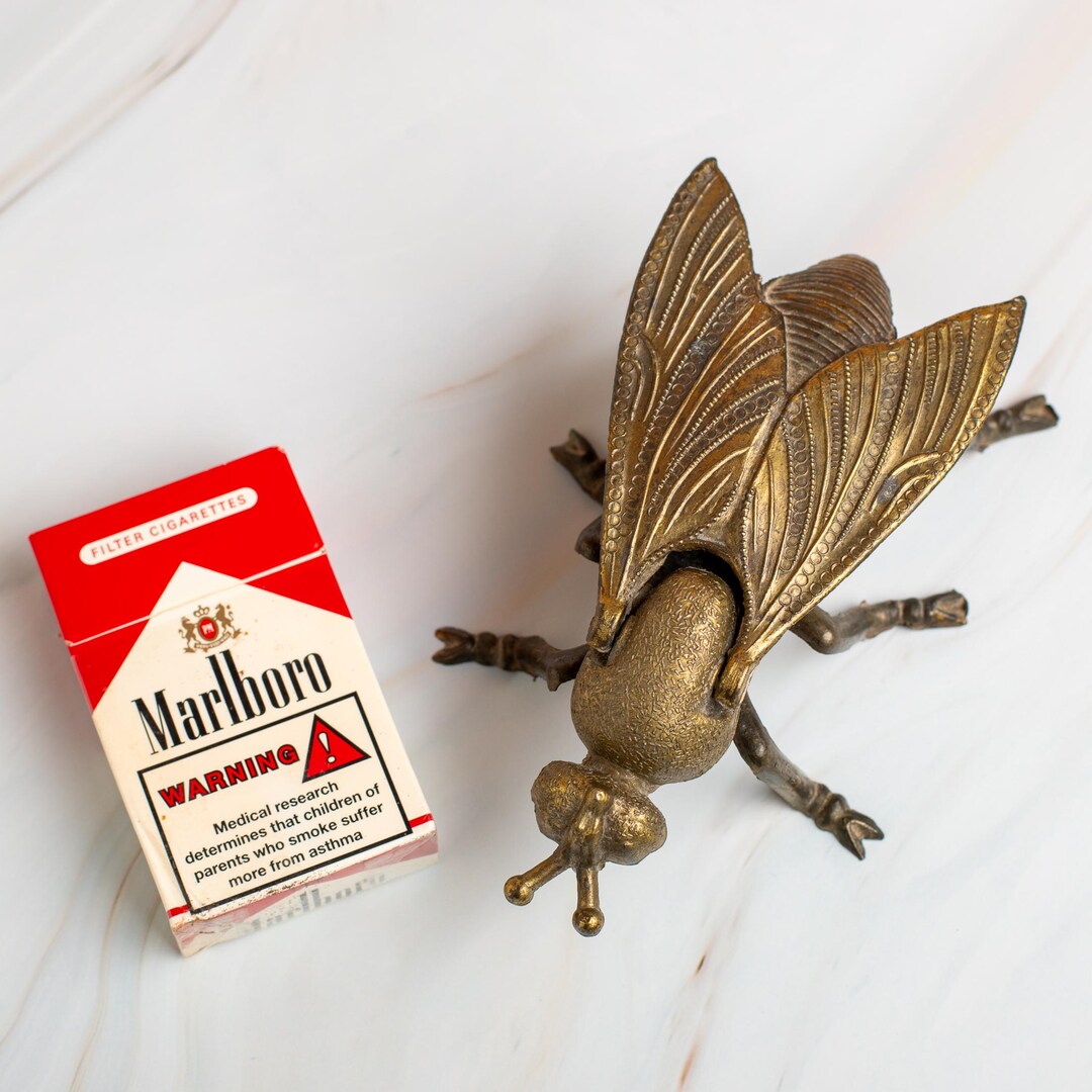 Vintage Tobacciana Ashtray Brass Fly Smoke Decor Fly Insect Wasp ...