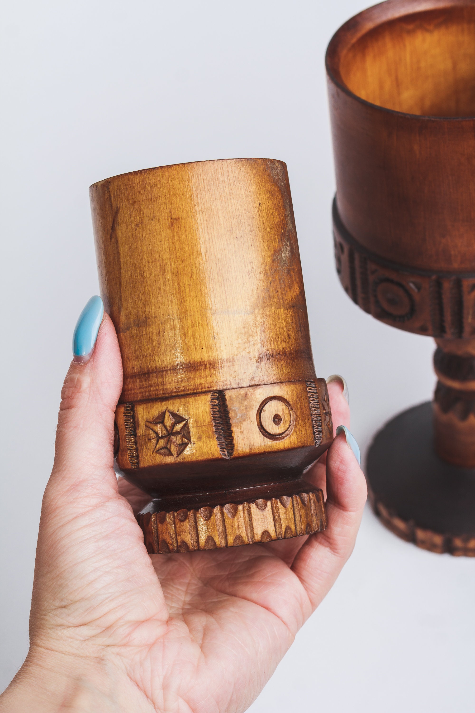 Large Wood Goblet Game of Thrones Goblet Medieval Vintage High | Etsy