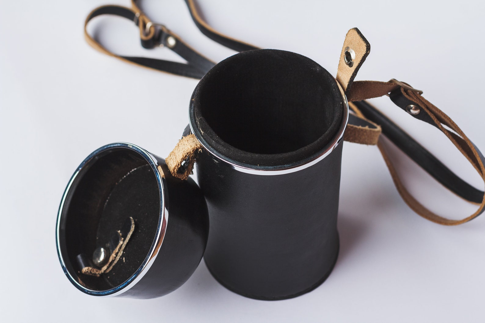 Vintage black leather case Thermos Hunting Tamron Nikon Nikkor | Etsy