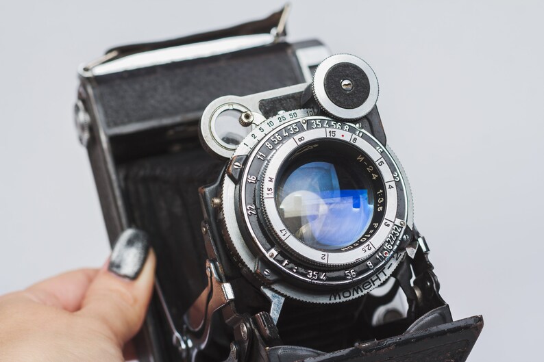 Vintage camera Moscow 5 Antique photo camera Folding camera | Etsy