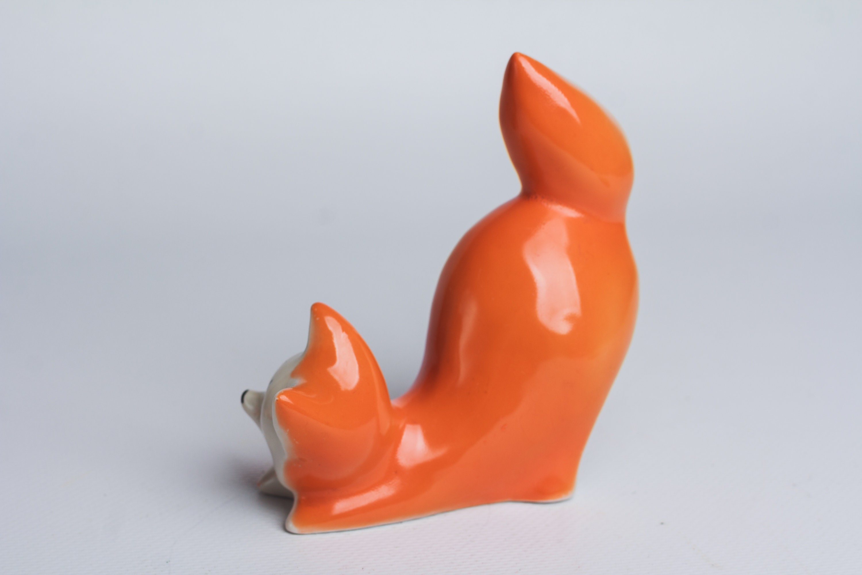 Fox Porcelain Figurine Soviet Vintage Christmas Gift Mini Animal Statue ...