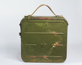 Soviet wall box for small parts Box of the USSR 70s Khaki metal tool ...