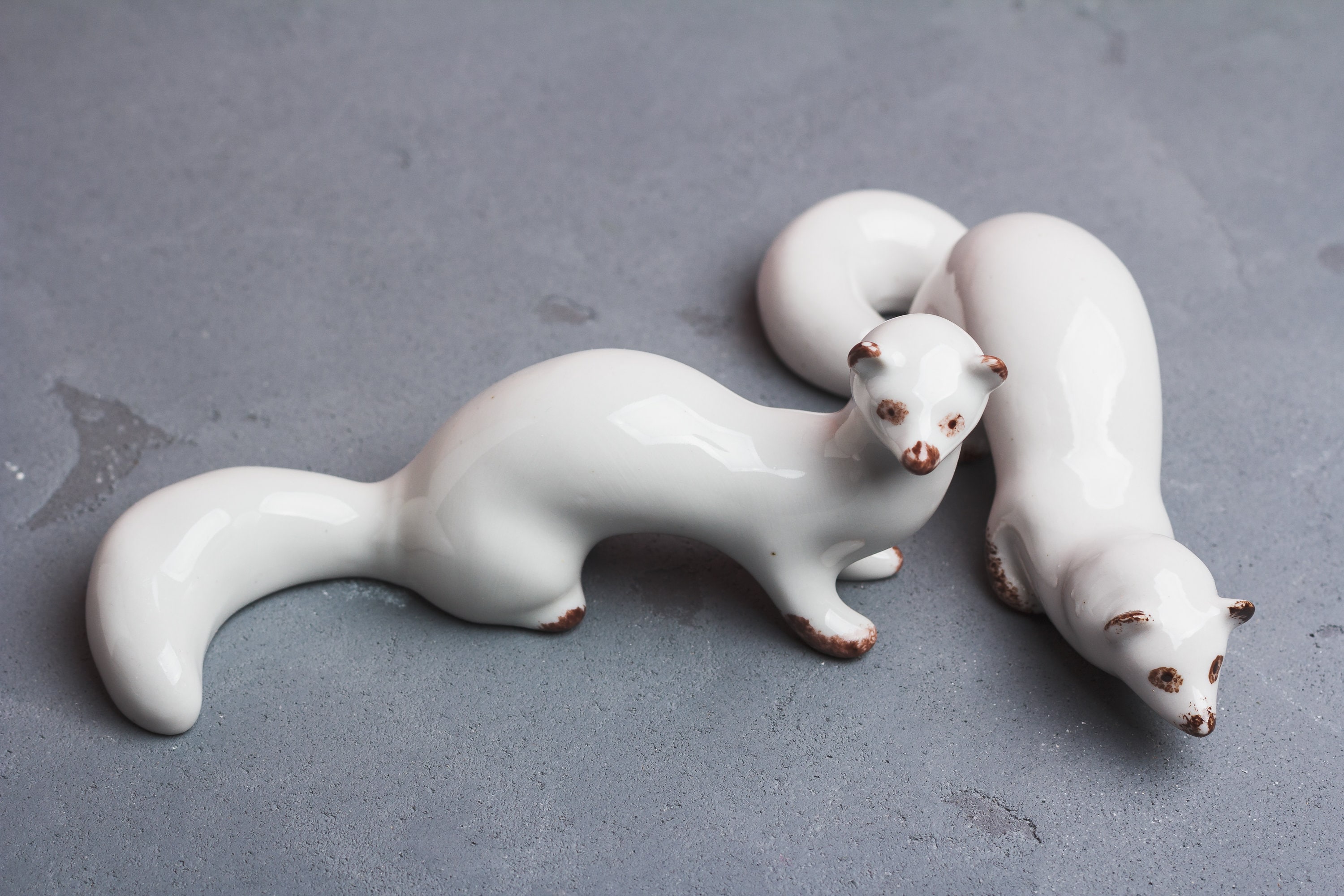 Stoat Figurine Soviet Vintage Porcelain Weasel Statue Easter - Etsy
