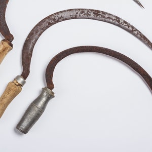 Antique Rusty Metal Sickle Primitive Tool European Country Culture ...