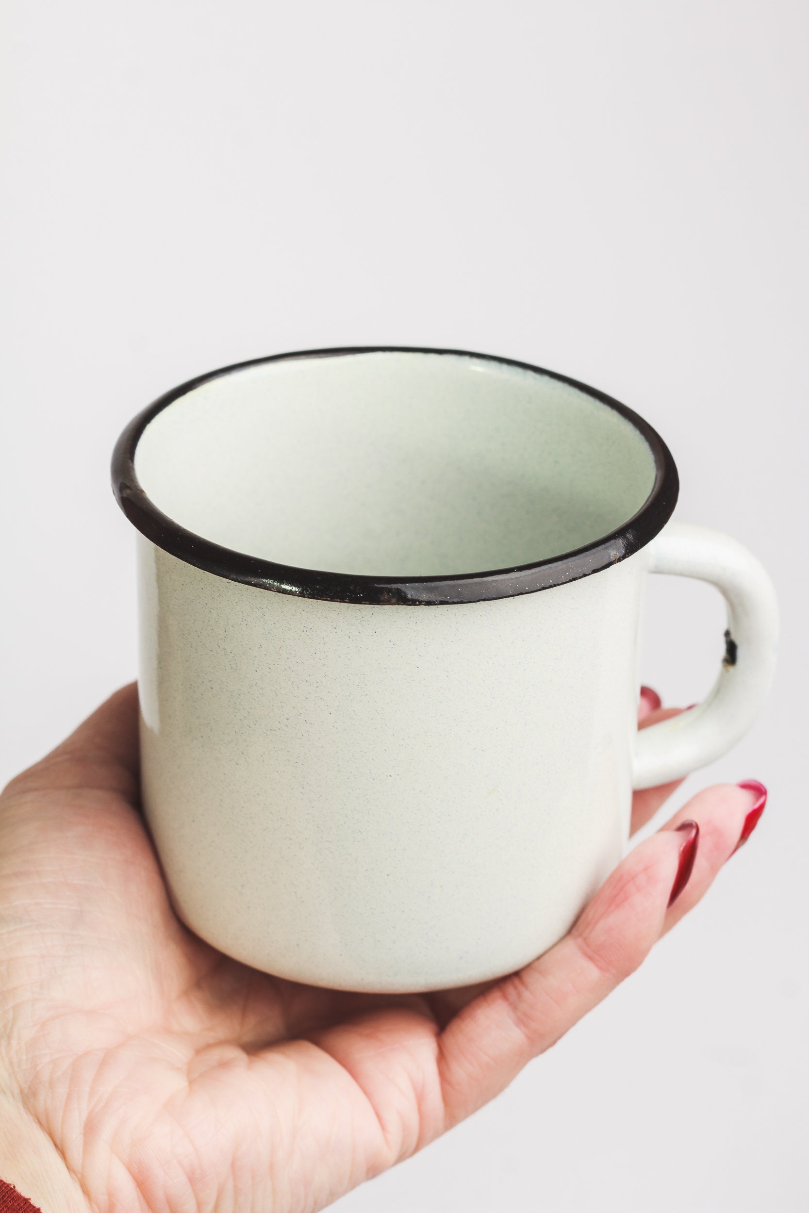 White Enamel Mug Set of 2 UNUSED Cups New Camping Mugs Soviet - Etsy