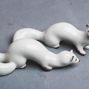 Stoat Figurine Soviet Vintage Porcelain Weasel Statue Easter Table ...
