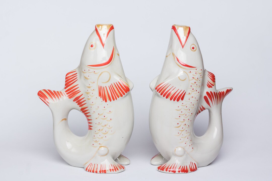 Fish Decanter Ukrainian Drinking Set Porcelain Fish Carafe Vodka ...