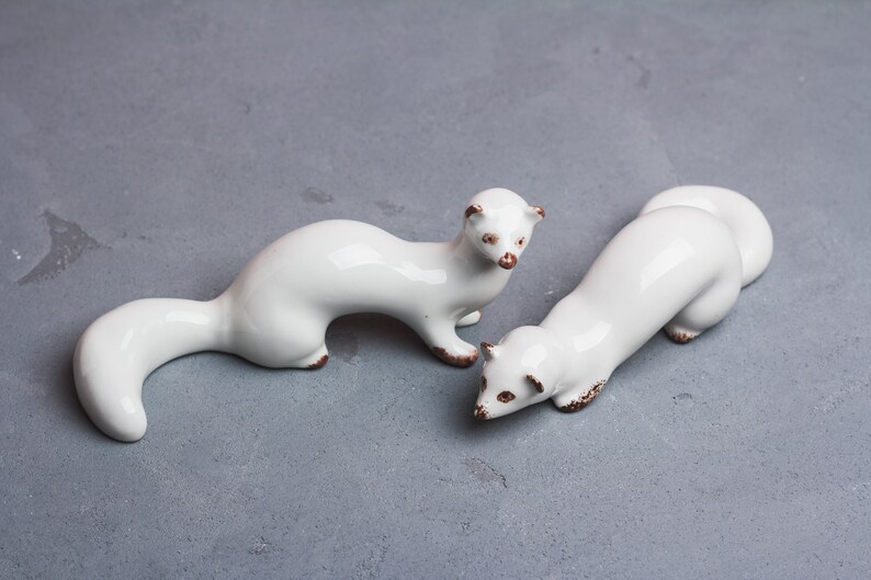 Stoat Figurine Soviet Vintage Porcelain Weasel Statue Easter - Etsy ...