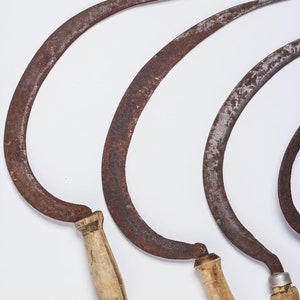 Antique Rusty Metal Sickle Primitive Tool European Country Culture ...
