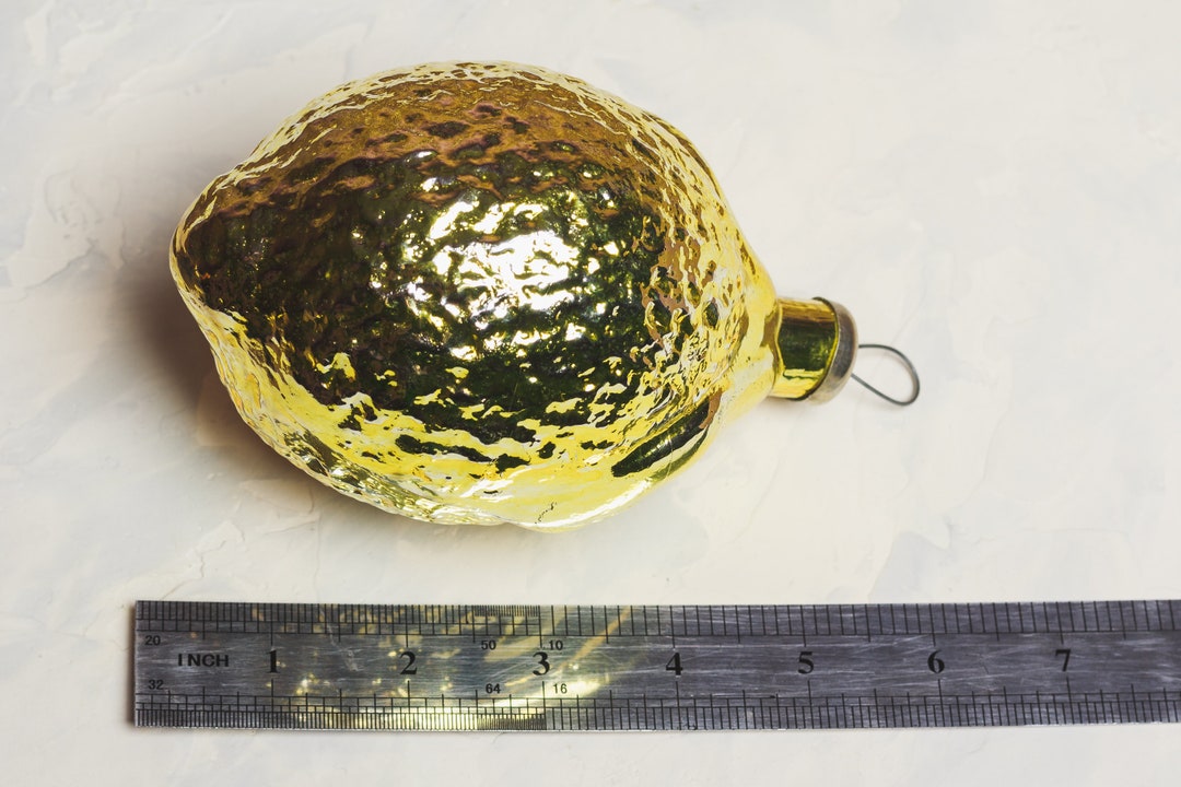 Vintage Lemon Glass Christmas Ornament, Rare USSR Xmas Decor - Etsy