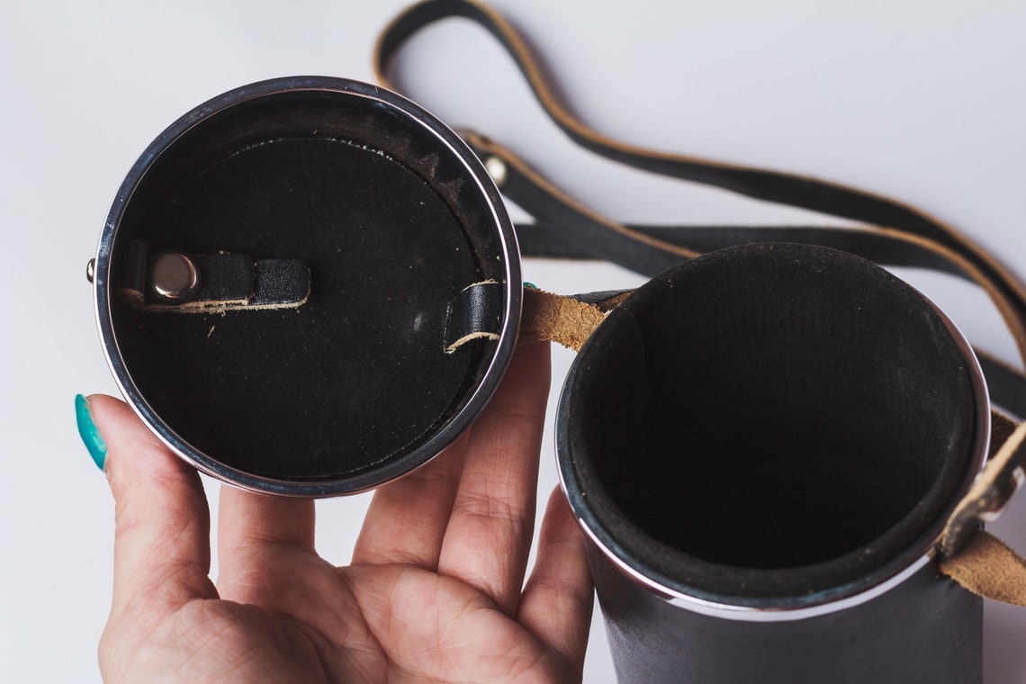 Vintage Black Leather Case Thermos Hunting Tamron Nikon Nikkor - Etsy