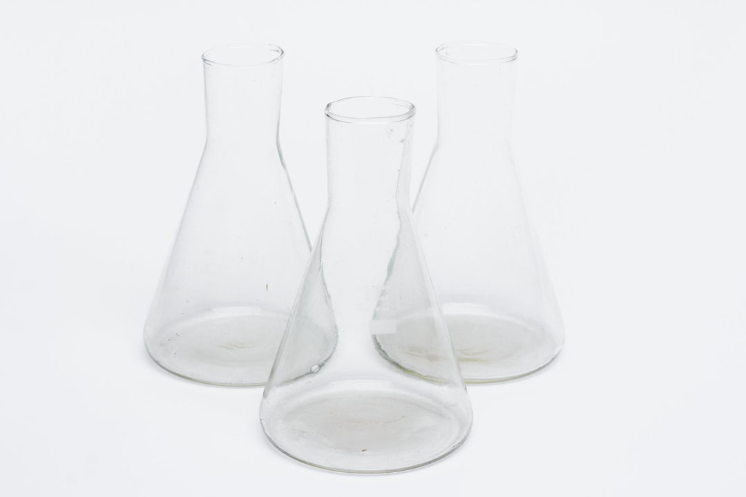 Cone Flask 250ml Set of 3 Chemical Glass Laboratory Glassware Science ...