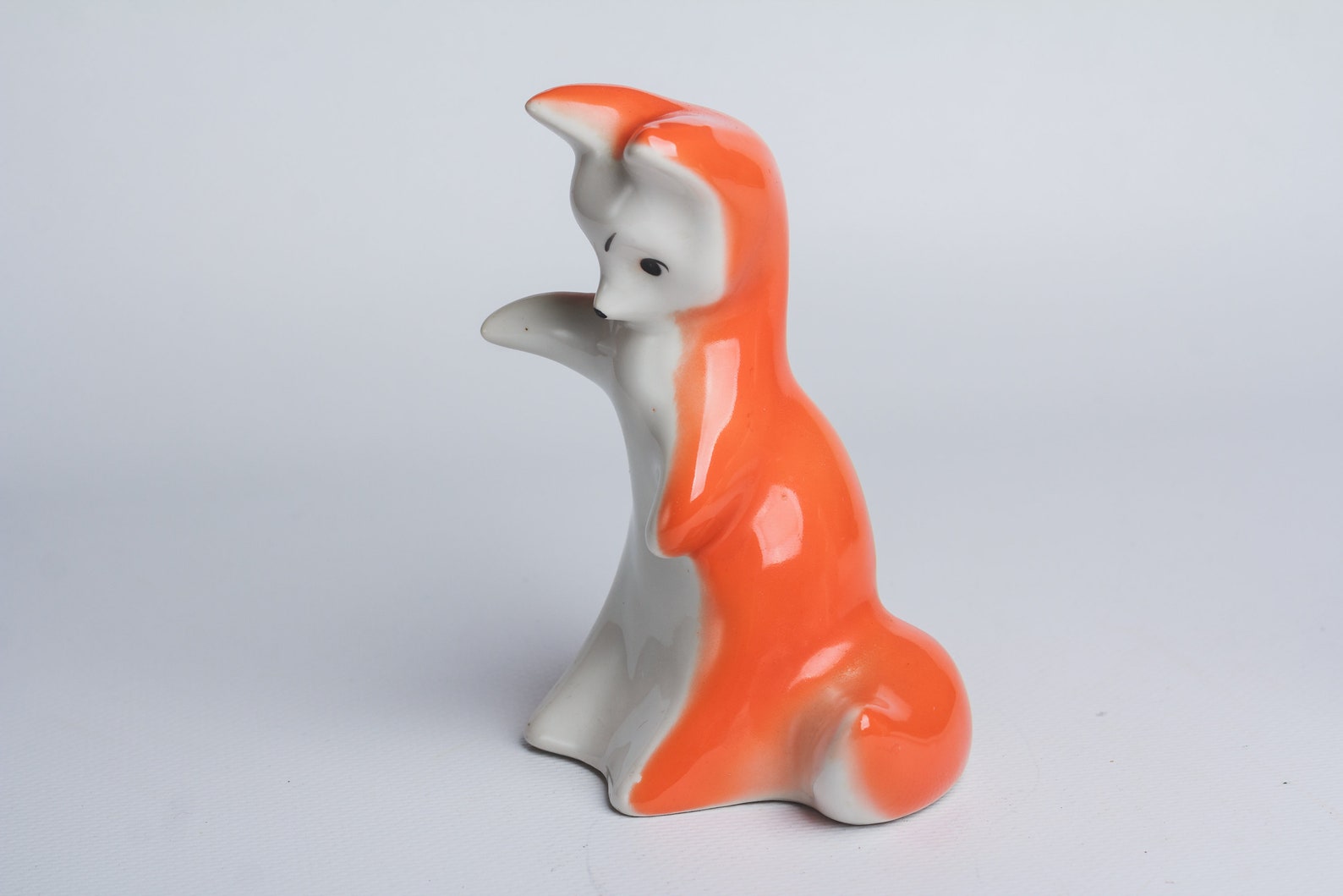 Fox Porcelain Figurine Soviet Vintage Christmas Gift Mini Animal Statue ...