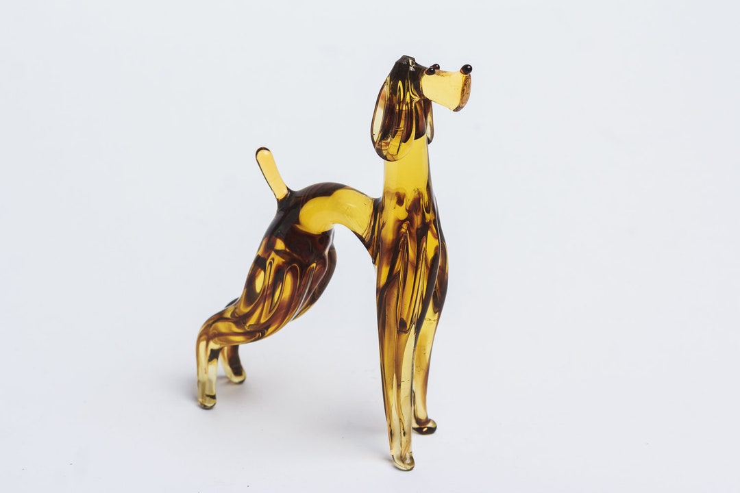 Glass Dog Sculpture Vintage Glass Pet Figurine Christmas Gift for Dog ...