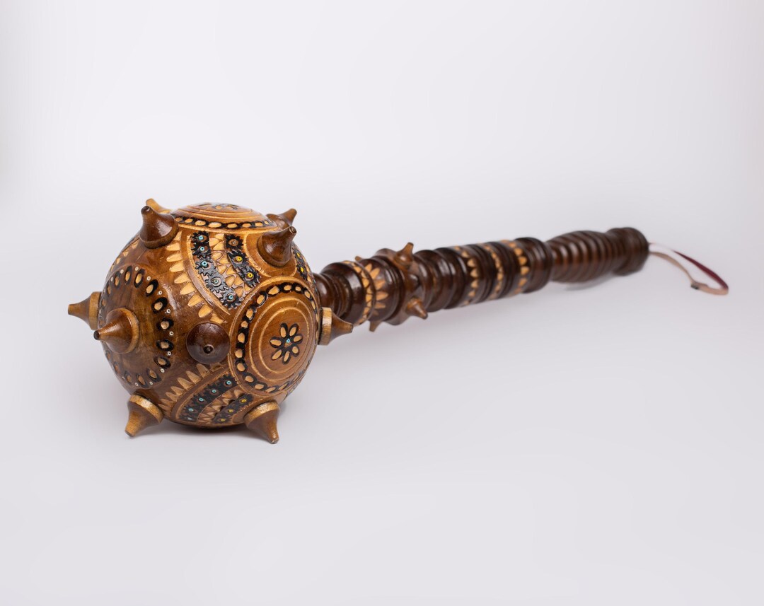 Wood Mace Ukrainian Souvenir Bulava Wooden Handmade Carved Mace for Men ...