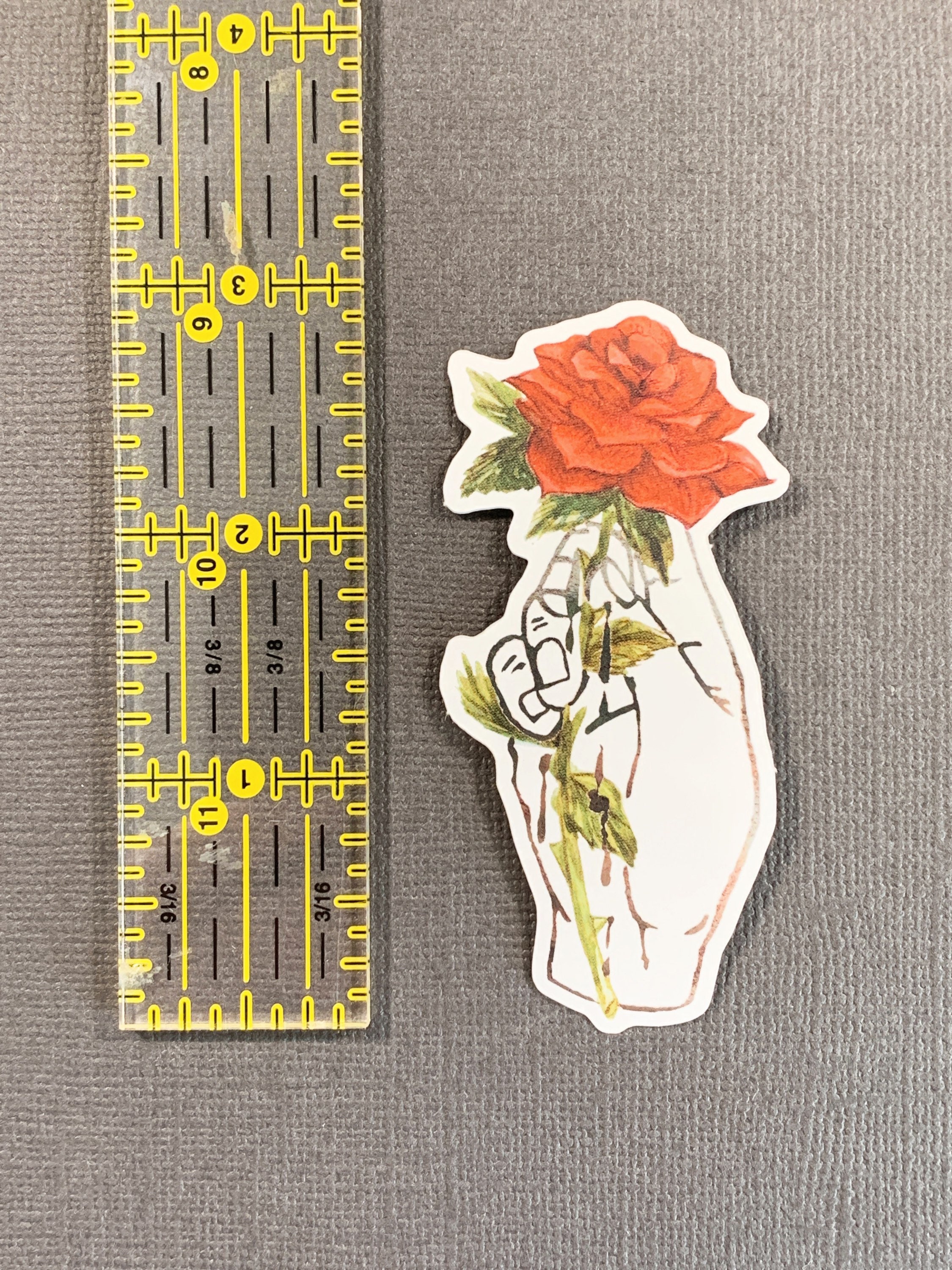 Red Rose Metallic Vinyl Sticker | Etsy