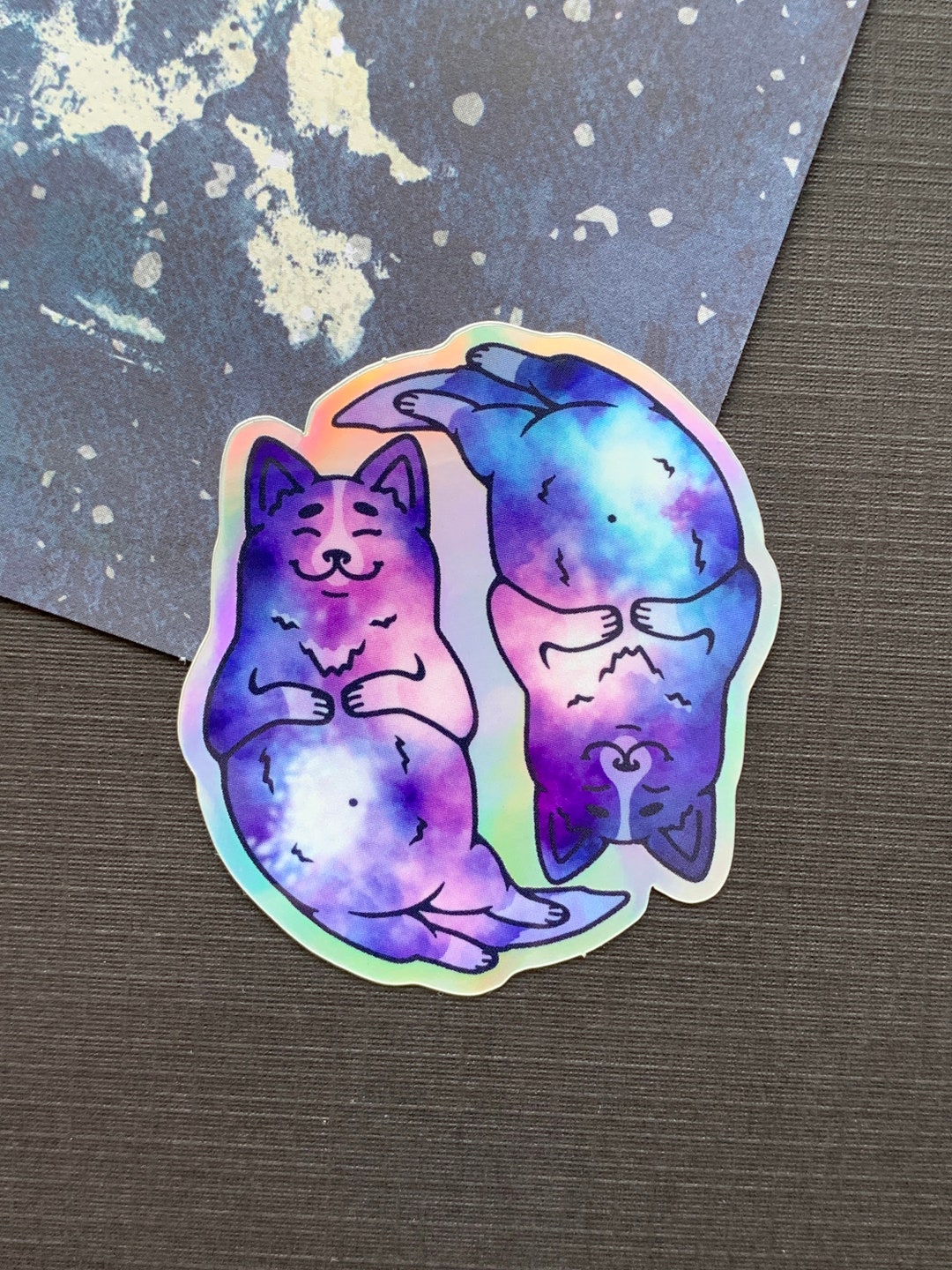 Welsh Corgi Holographic Sticker - Cosmic Corgis - Etsy