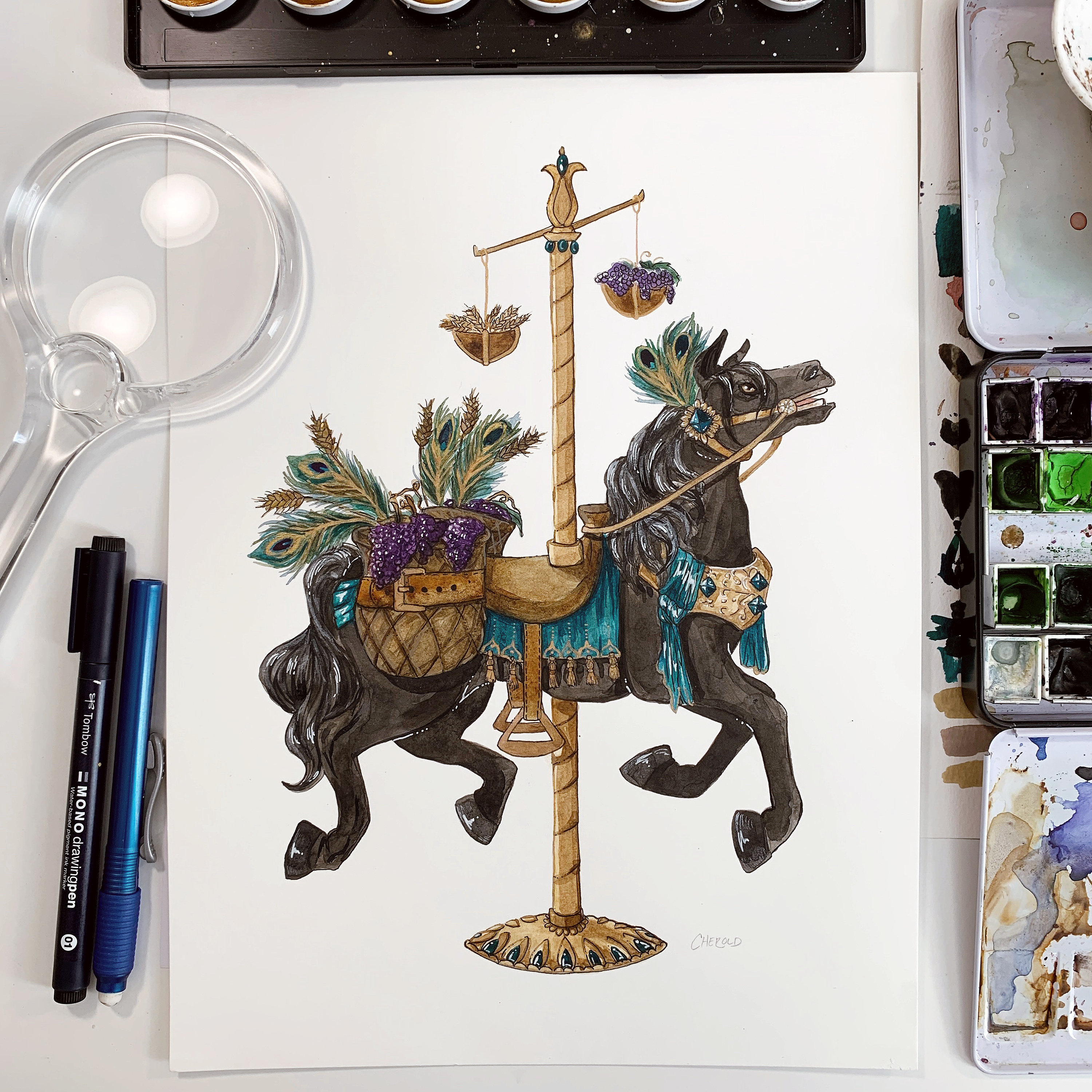 Four Carousel Horsemen of the Apocalypse Art Print - Etsy