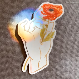 Floral Hands Vinyl Sticker Set - Peony, Poppy, and Rose - Etsy