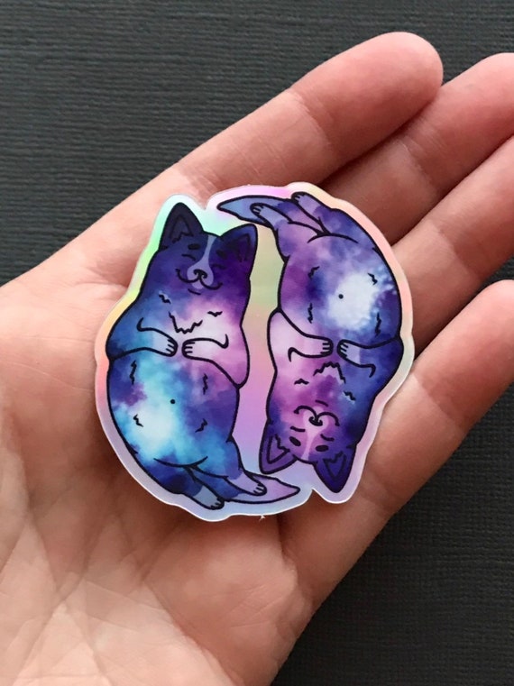 Welsh Corgi Holographic Sticker Cosmic Corgis | Etsy