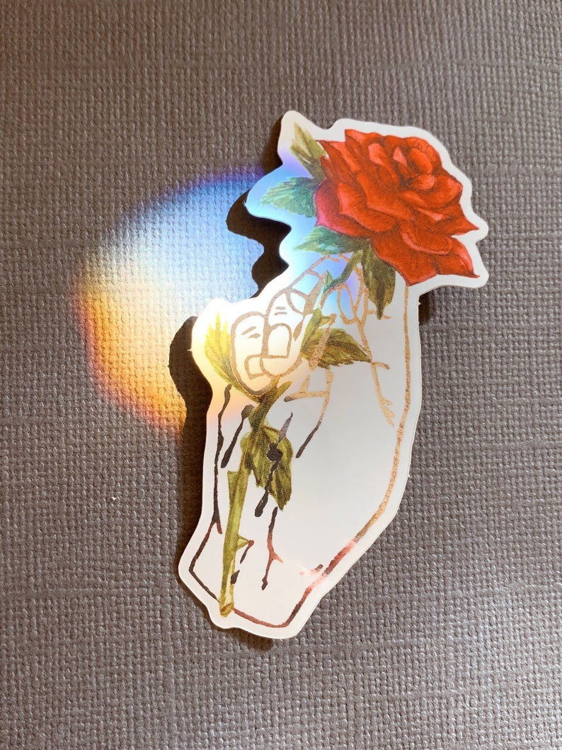 Floral Hands Vinyl Sticker Set Peony Poppy and Rose - Etsy