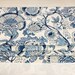 Pretty Jacobean Floral Blue Light Grey White Faux Roman Shade Valance ...