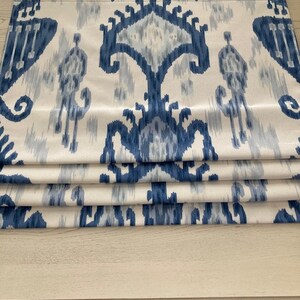 Pretty Ikat Blue White Faux Roman Shade Window Treatment Bedroom ...
