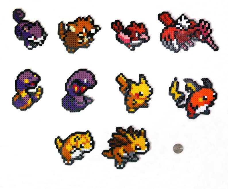 Pokemon Perler Bead Sprites #019 - #028 - Etsy