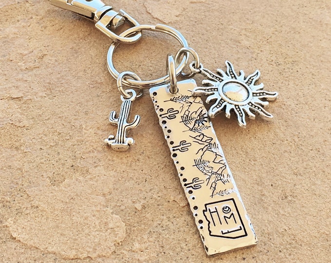 Arizona Keychain, State Keychain, Cactus Key Chain, Saguaro Key Ring ...