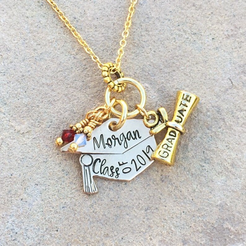 Personalized GOLD Graduation Cap Necklace Graduation Gift | Etsy