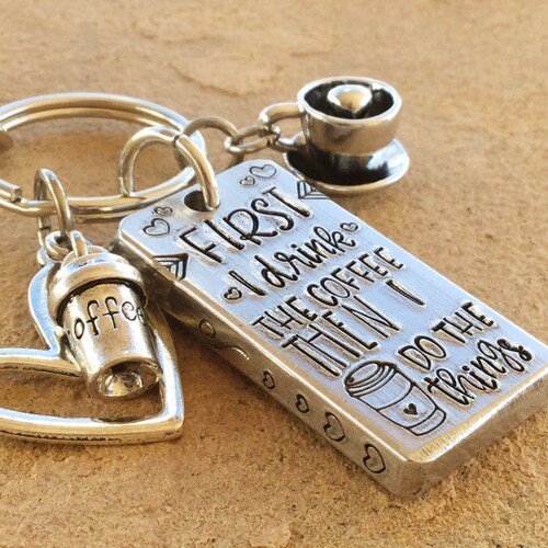 Coffee to Go Keychain Key Charm Coffee Lover Coffee Key | Etsy