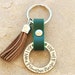 Mountain Breeze & Tall Trees Leather Key Fob Tassel Keychain - Etsy