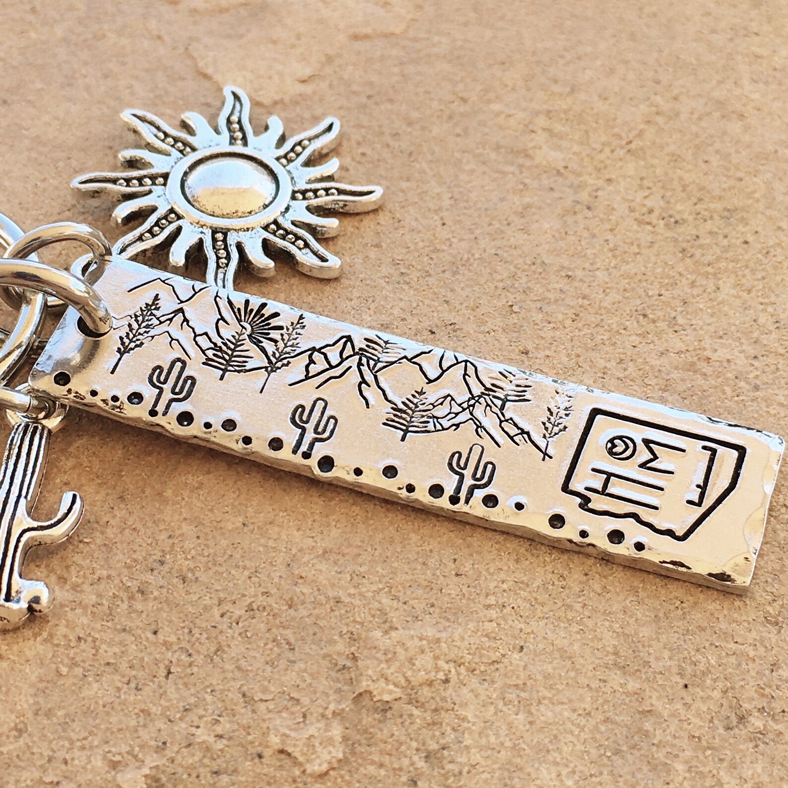 Arizona Keychain State Keychain Cactus Key Chain Saguaro | Etsy