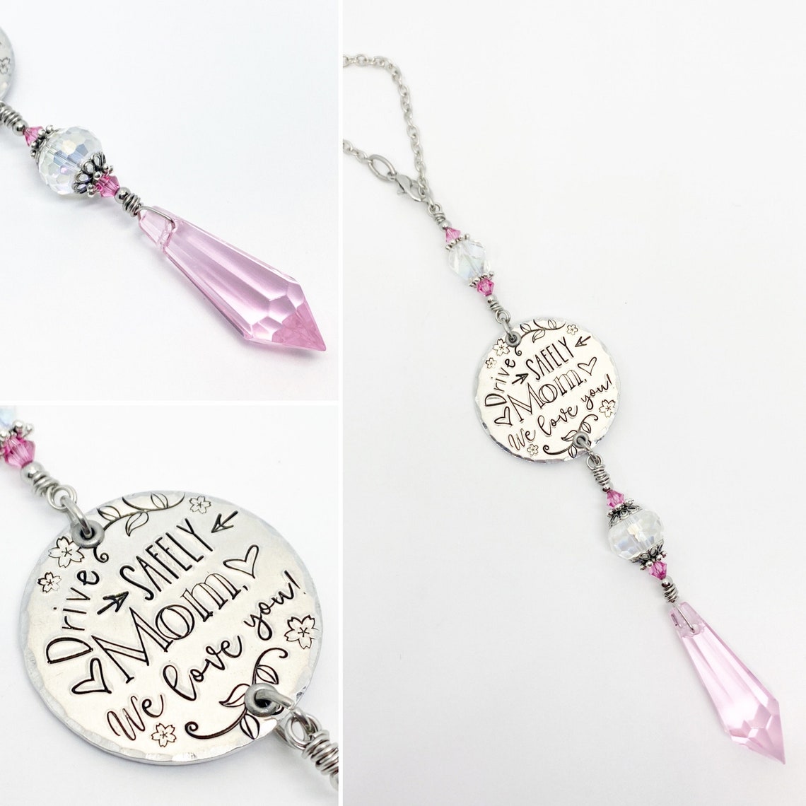 Drive Safely Car Charm Rear View Mirror Charm Personalized - Etsy