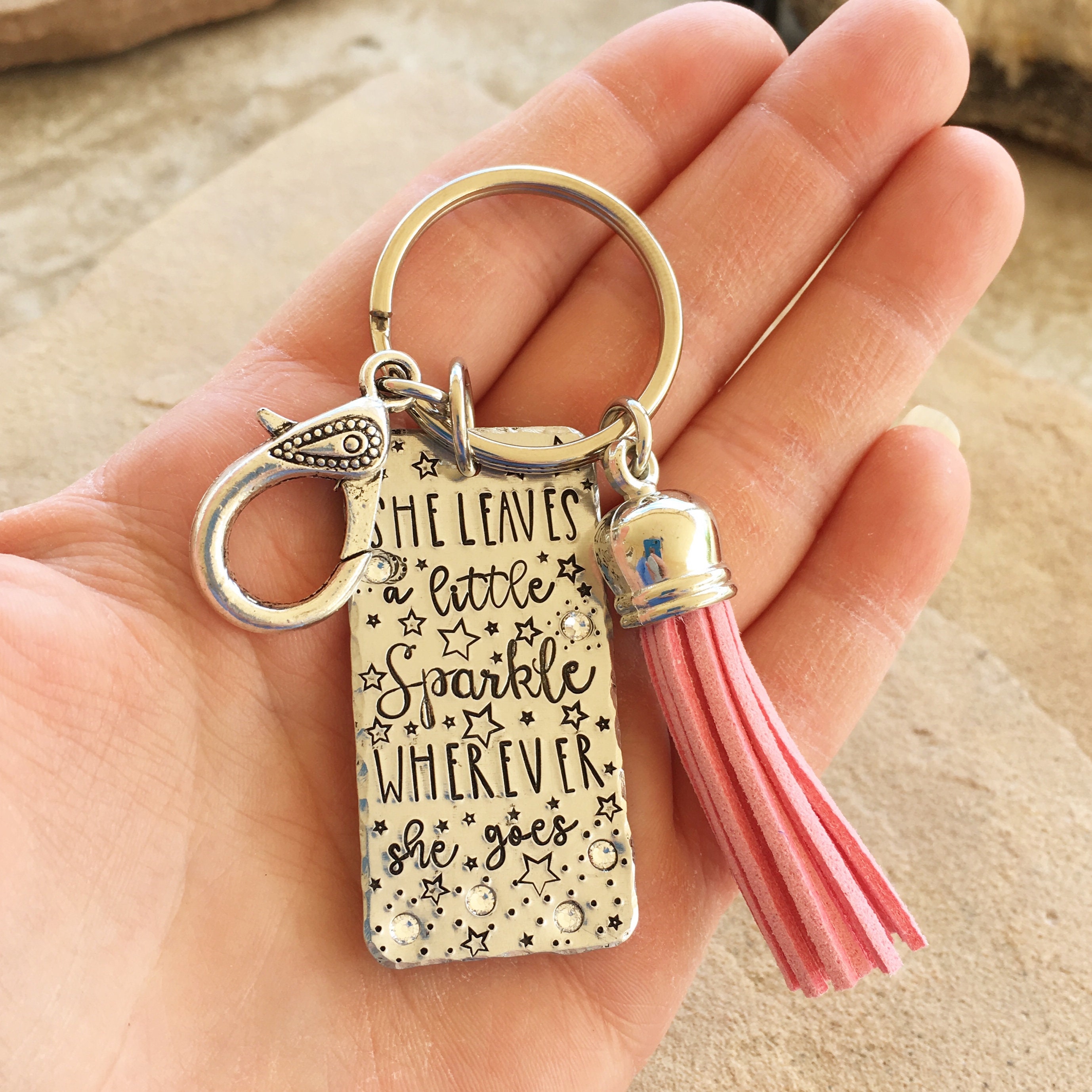 She Leaves a Little Sparkle Key Chain Gift for Her Gift for - Etsy