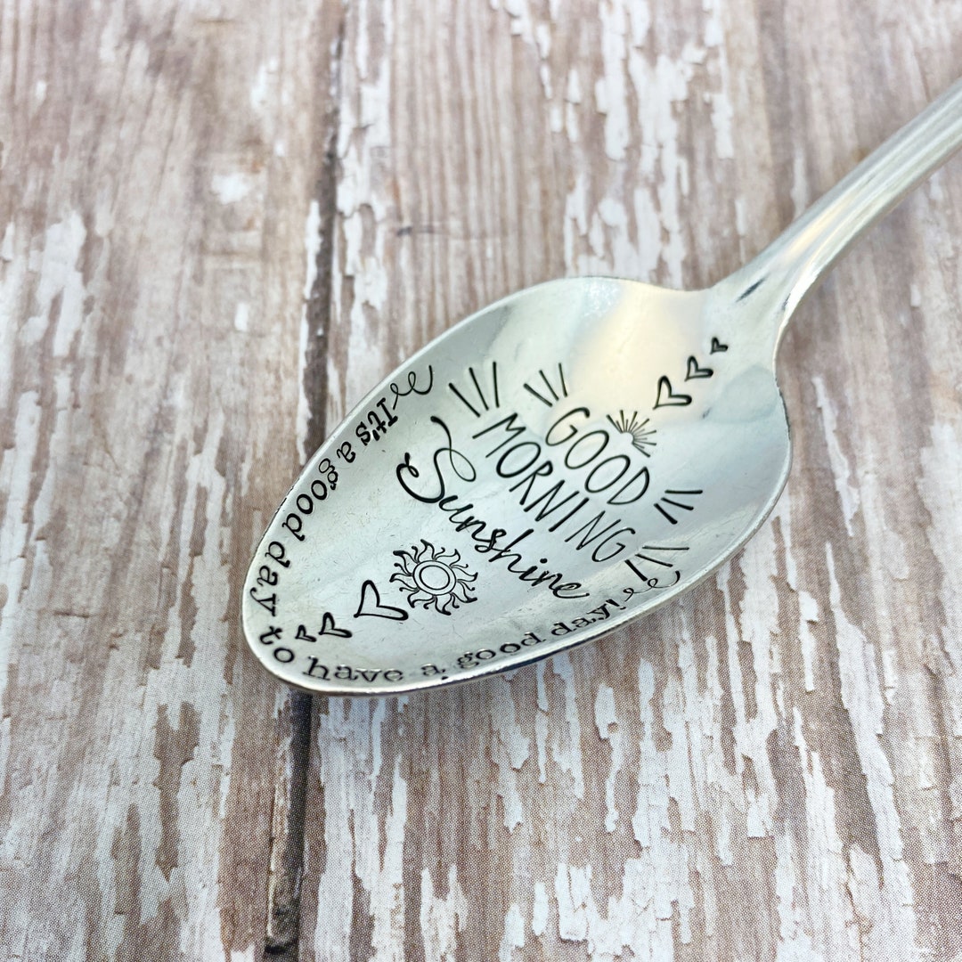Good Morning Sunshine Personalized Spoon, Stamped Vintage Silverplated ...