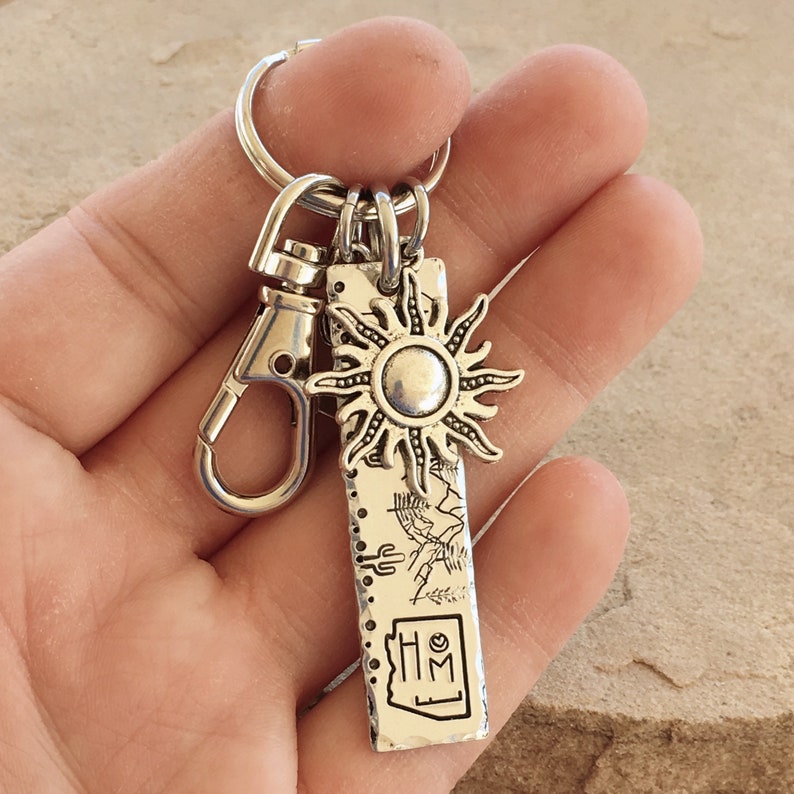 Arizona Keychain State Keychain Cactus Key Chain Saguaro | Etsy