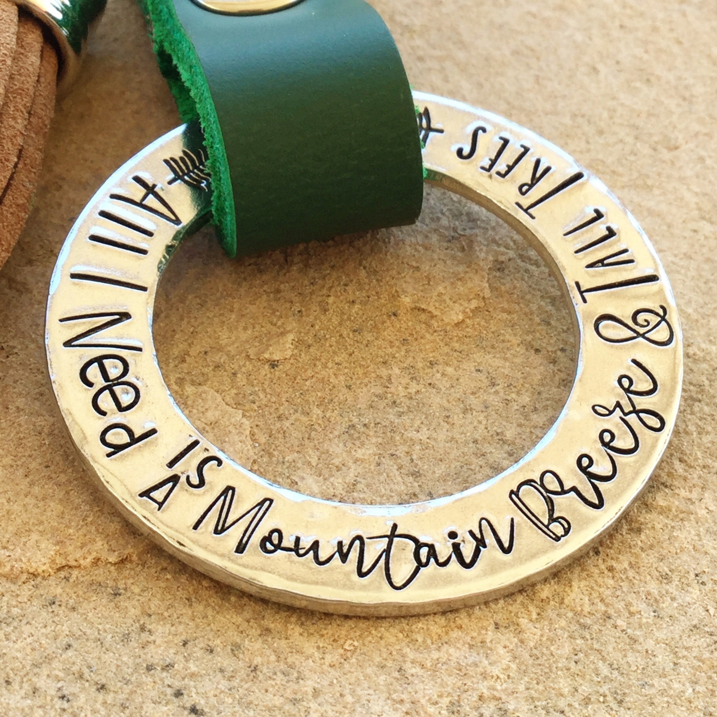 Mountain Breeze & Tall Trees Leather Key Fob Tassel Keychain | Etsy