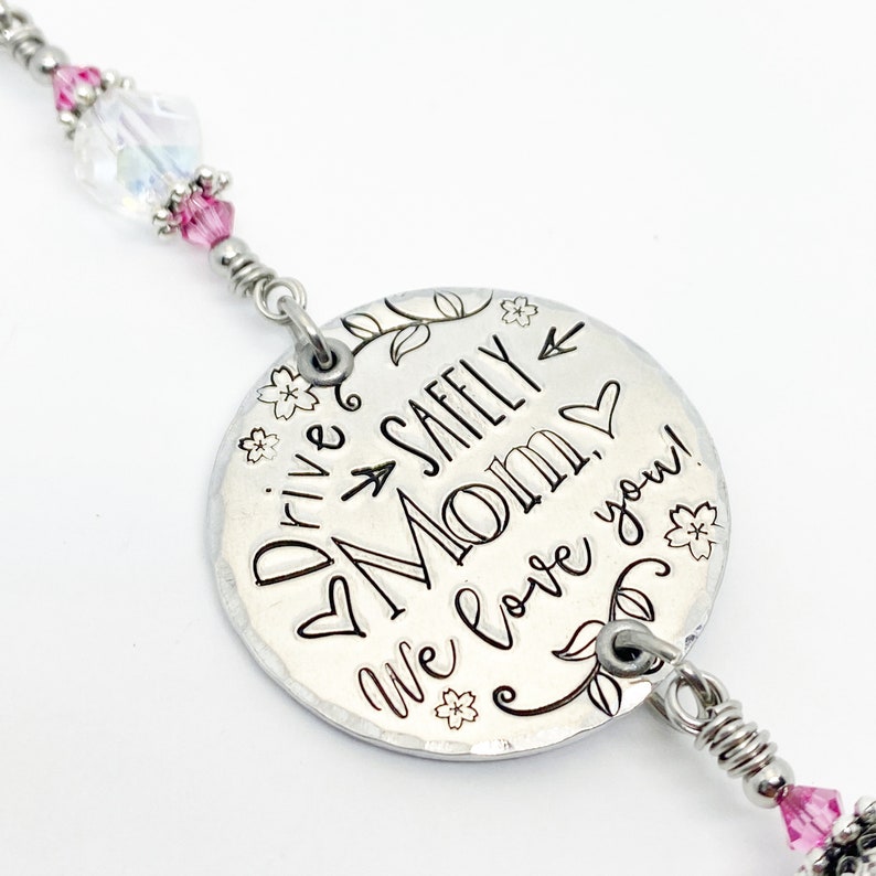 Drive Safely Car Charm Rear View Mirror Charm Personalized | Etsy