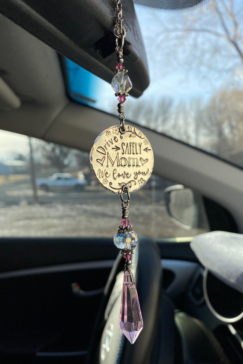 Drive Safely Car Charm Rear View Mirror Charm Personalized - Etsy
