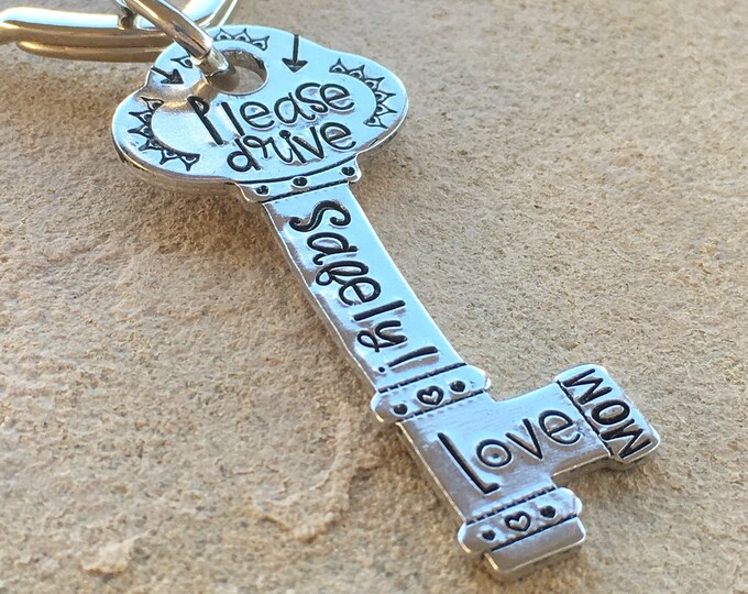 Please Drive Safely Love Mom Keychain, Funny Gift, Gift for Son, Gift ...
