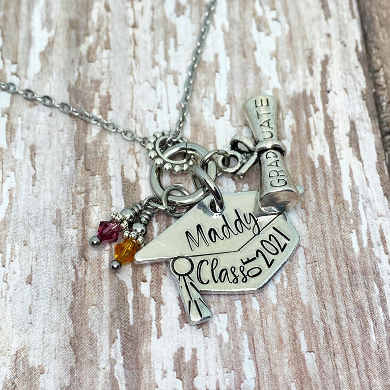 Personalized SILVER Graduation Cap Necklace Graduation Gift - Etsy