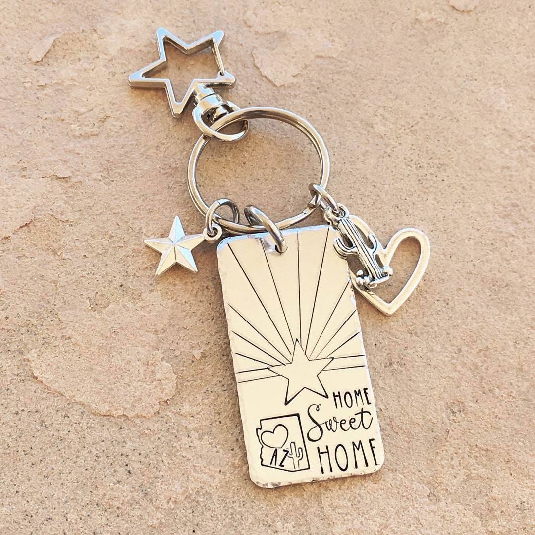 Arizona Flag Keychain State Keychain Cactus Key Chain - Etsy