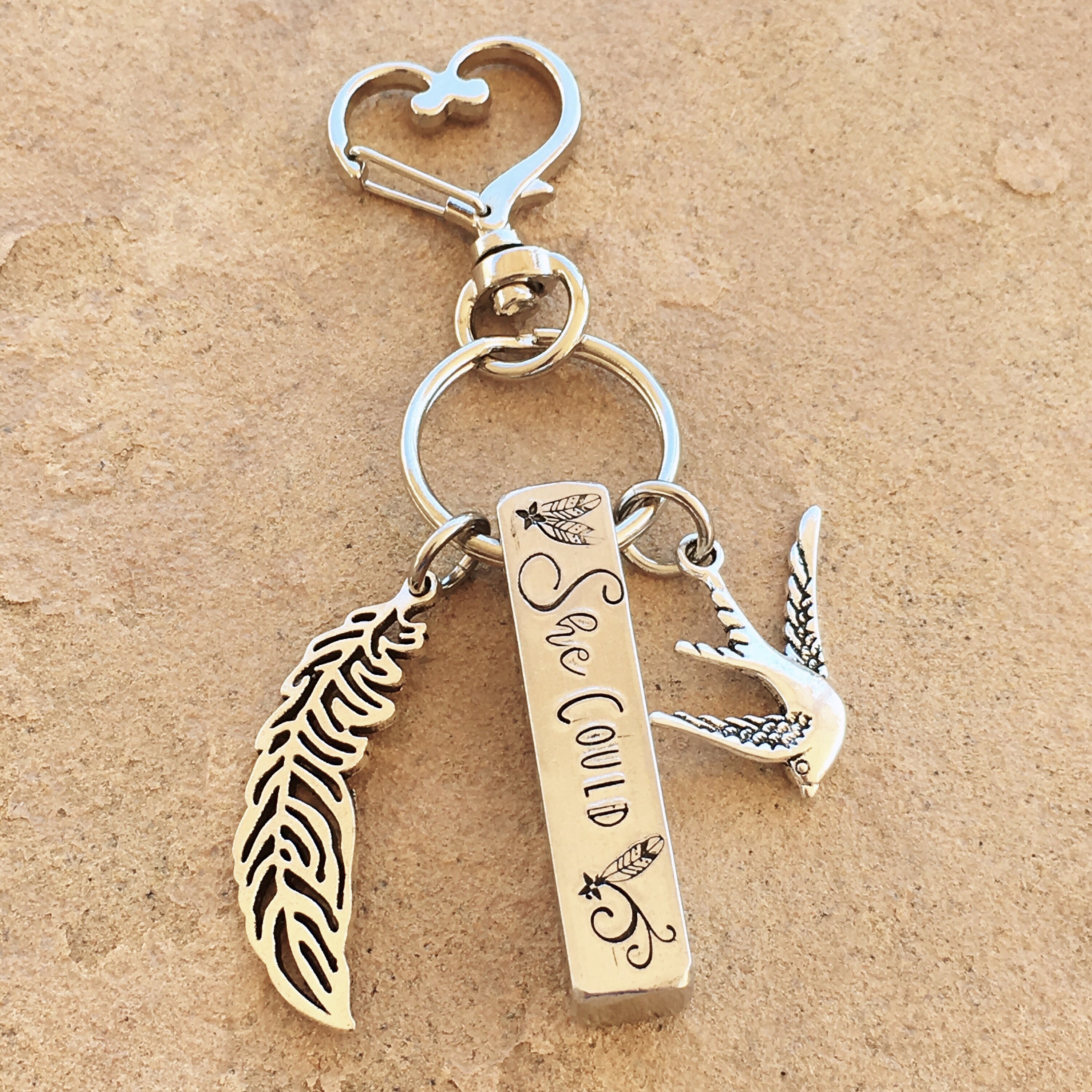 She Believed She Could Custom Keychain Vertical Bar Key | Etsy