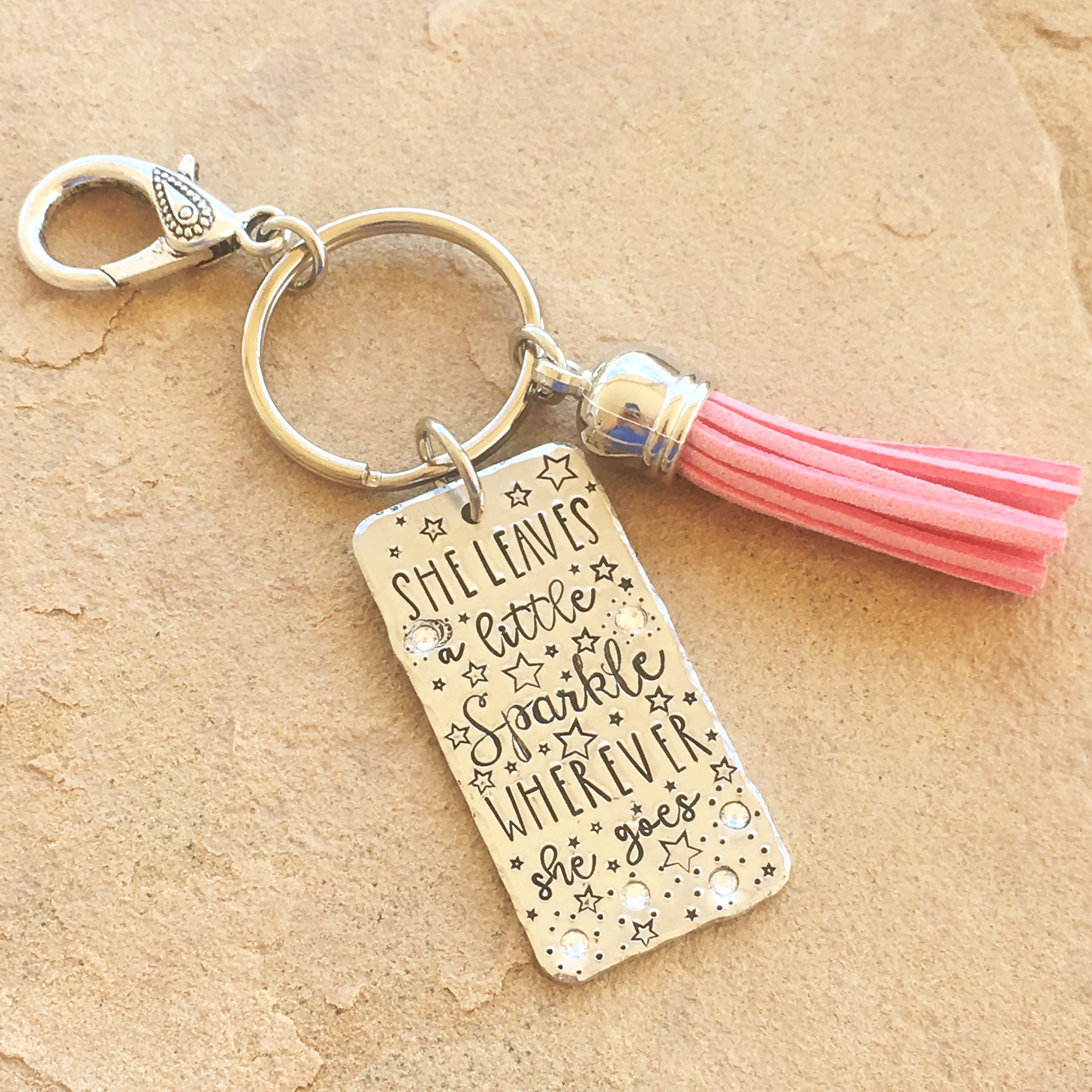 She Leaves a Little Sparkle Key Chain Gift for Her Gift for - Etsy