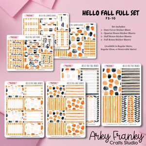 Hello Fall Full Set Planner Boxes for Planning, Scrapbooking, and ...