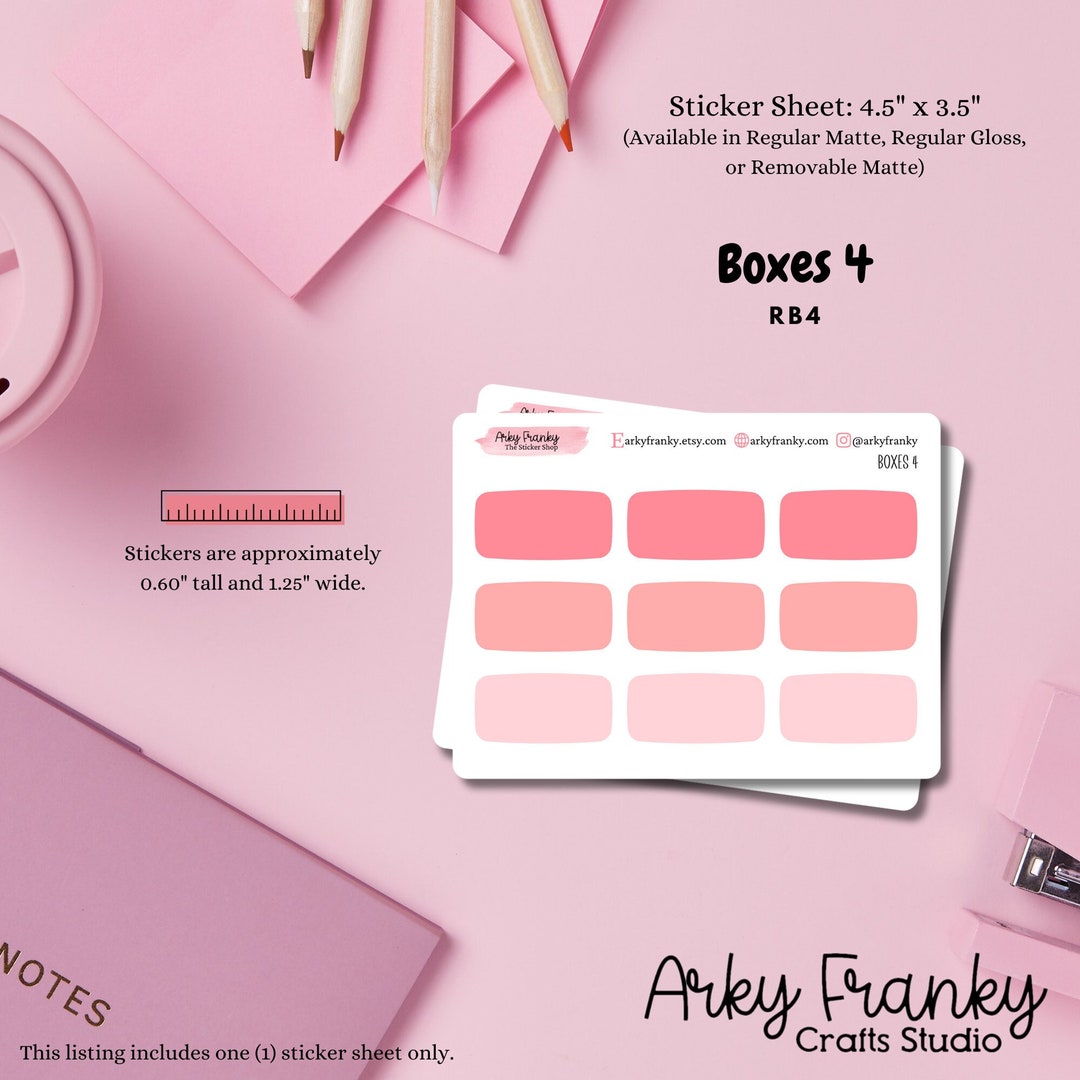 Rounded Rectangle Planner Boxes for Planning, Scrapbooking, and ...
